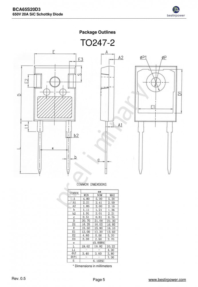 BCA65S20D3 datasheet page 5