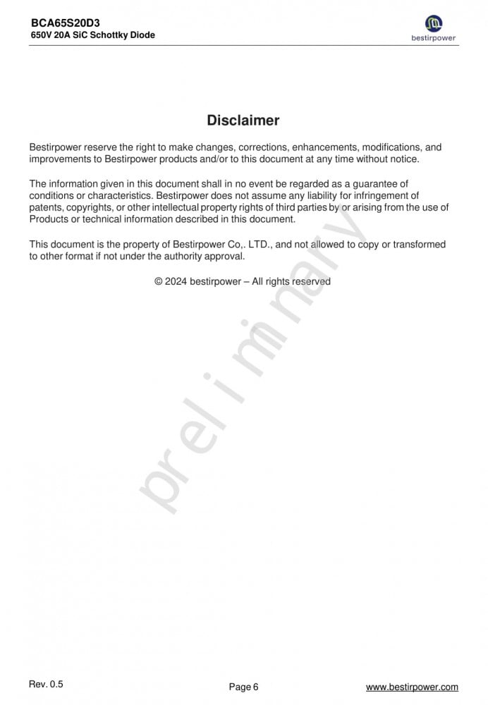 BCA65S20D3 datasheet page 6