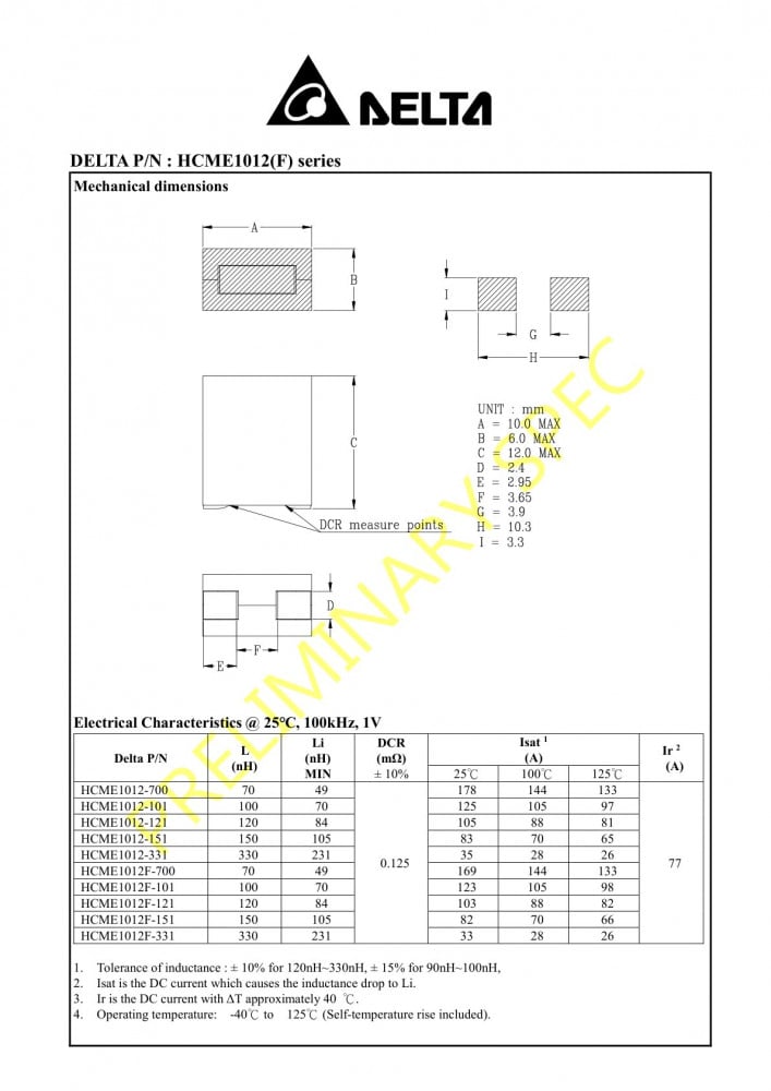 DELTA HCME1012 mechanical drawing