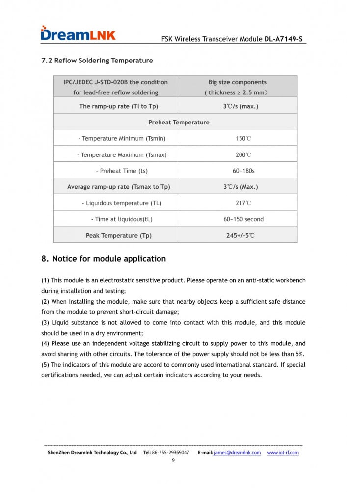 DL-A7149-S-433 datasheet page 9