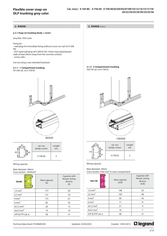 Legrand DLP trunking technical document page 2