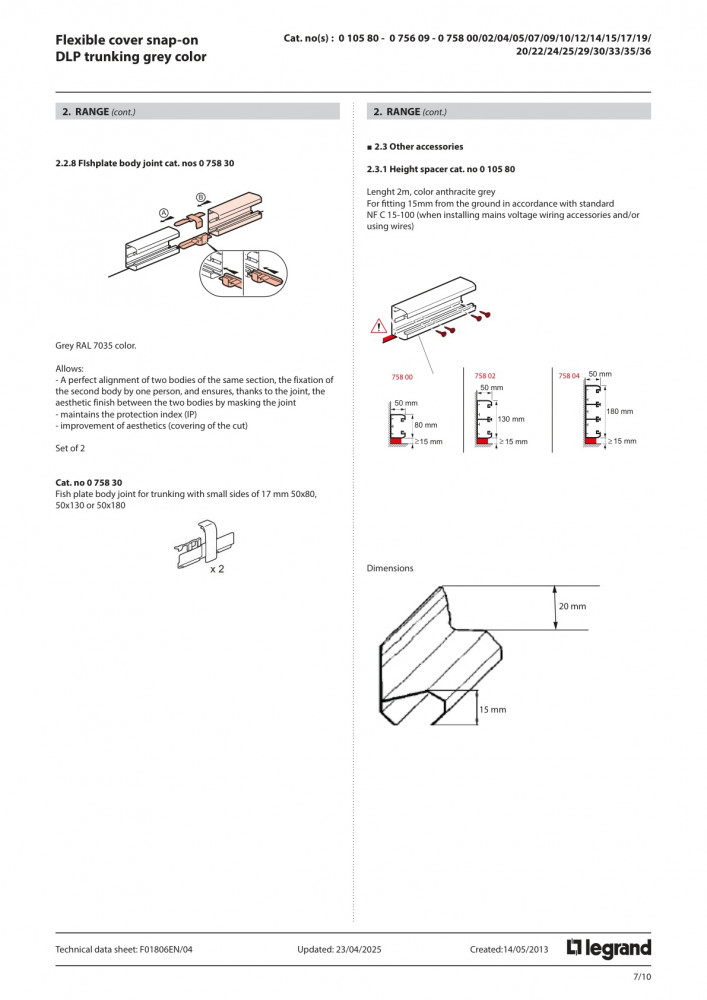 Legrand DLP trunking technical document page 7