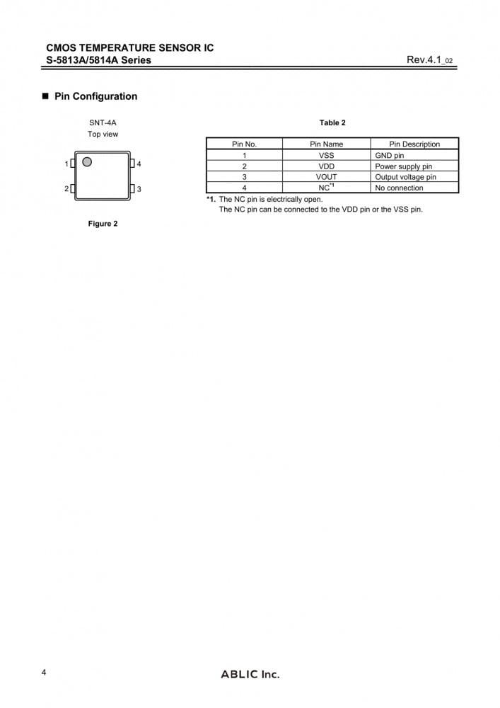 S-5814A-I4T1U datasheet page 4
