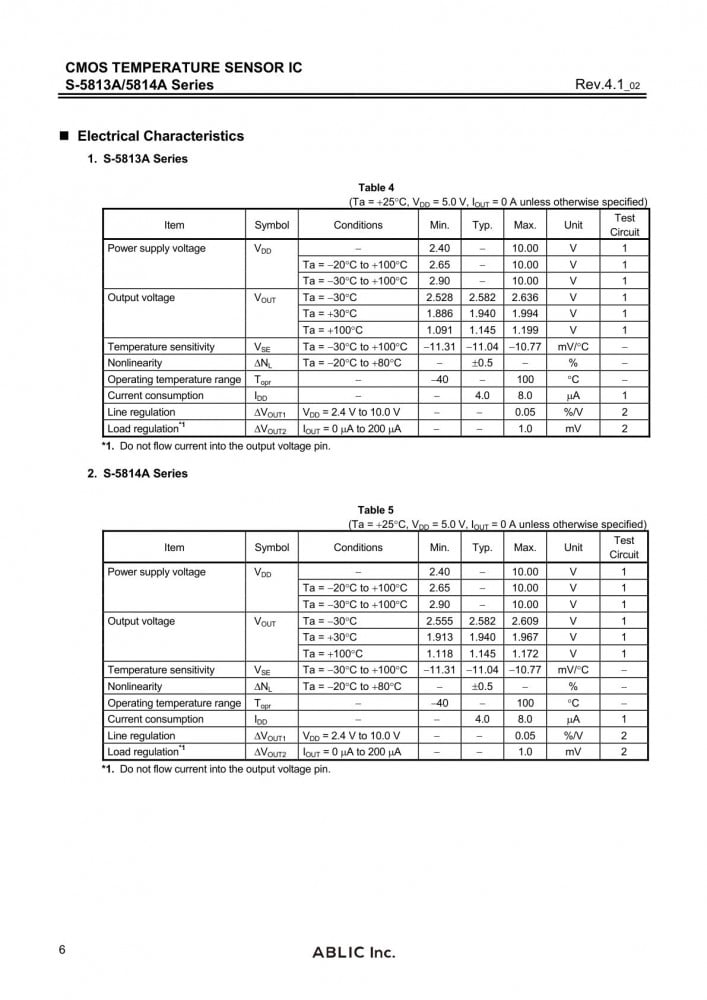 S-5814A-I4T1U datasheet page 6