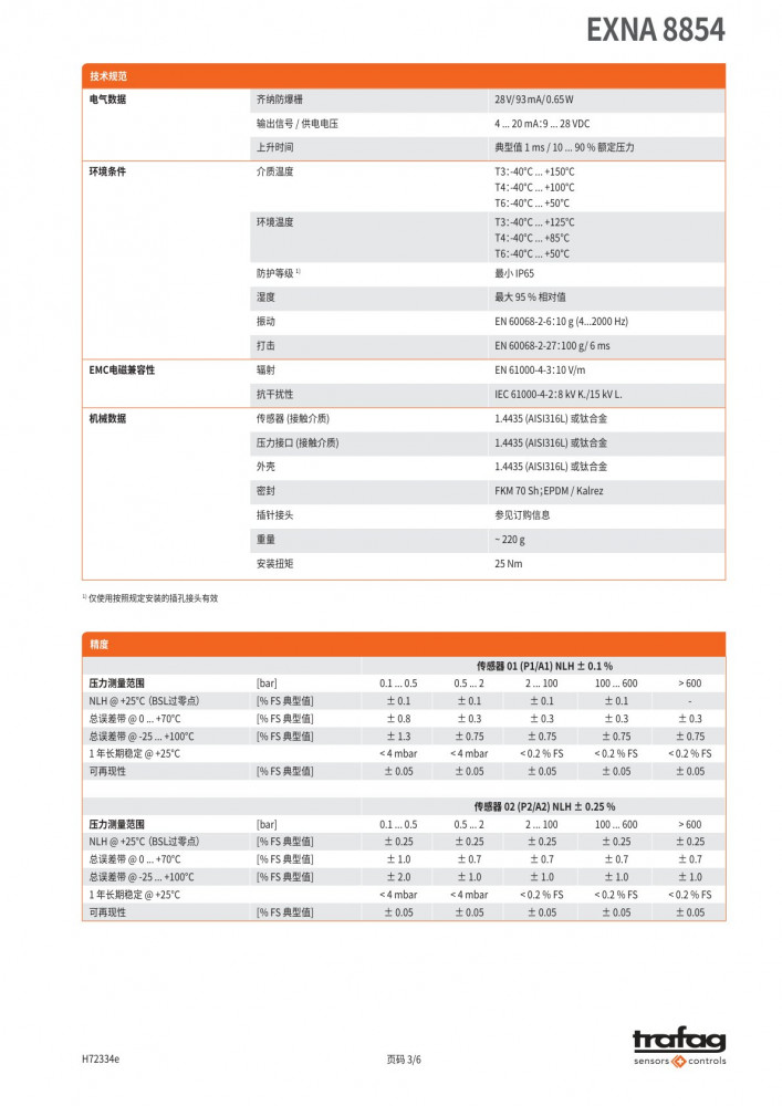 Trafag 8854 technical document page 3