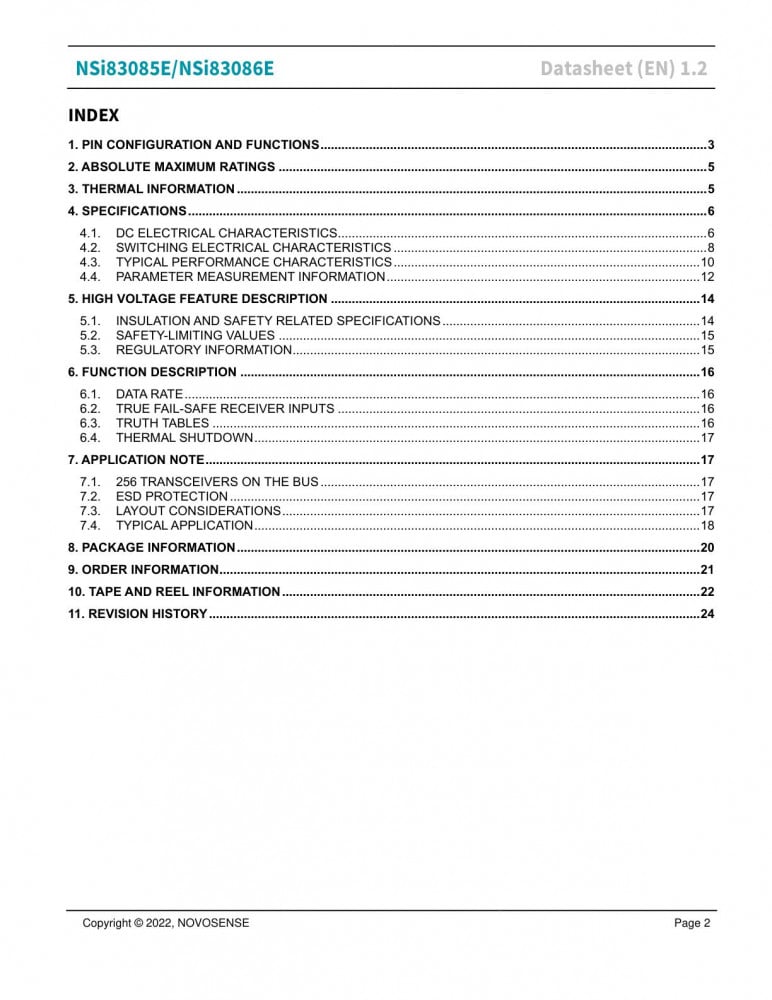 NSi83085E datasheet page 2