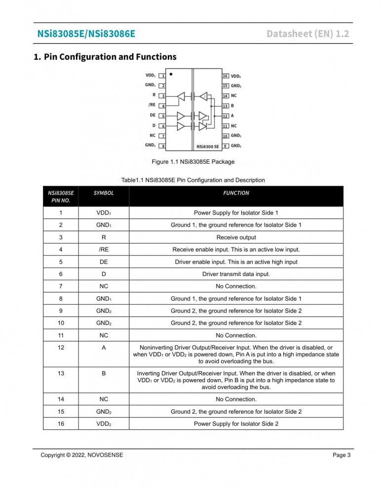 NSi83085E datasheet page 3