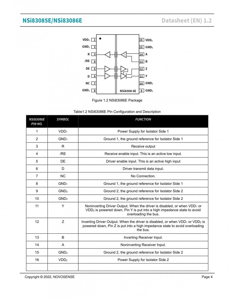 NSi83085E datasheet page 4