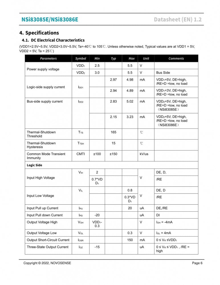 NSi83085E datasheet page 6