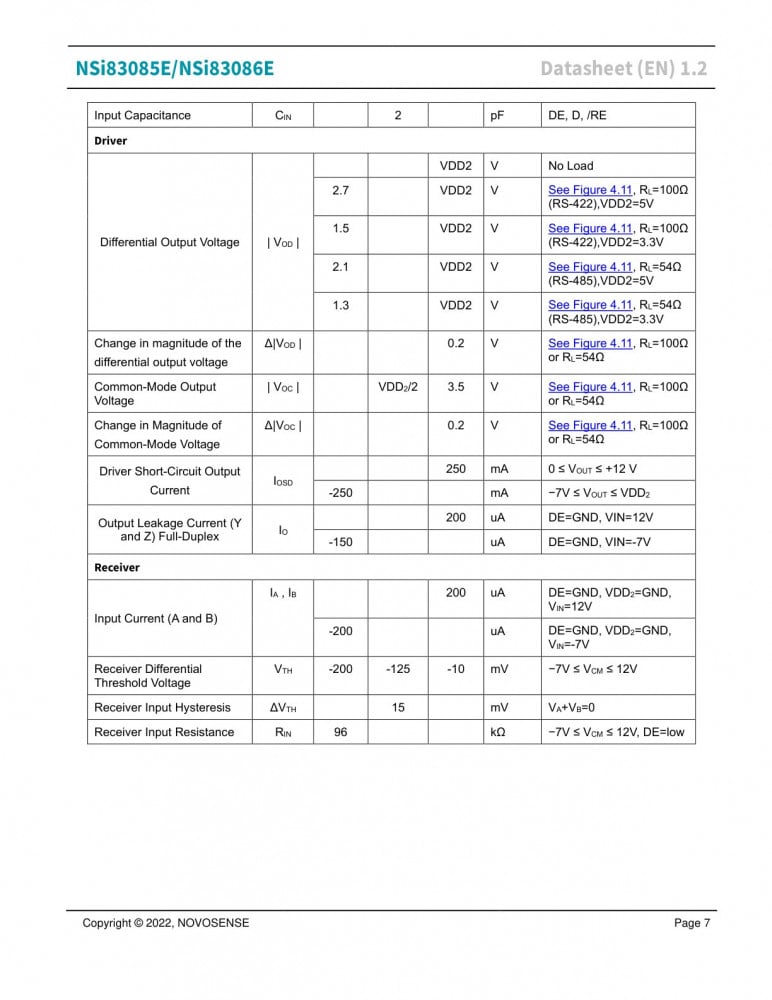 NSi83085E datasheet page 7