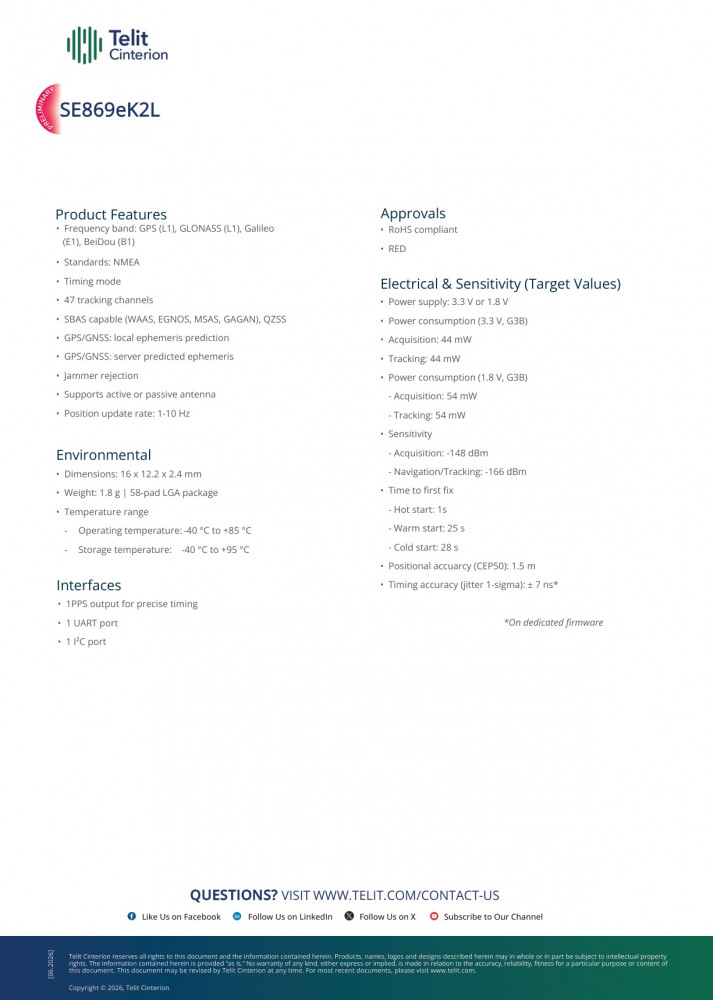 SE869eK2L technical document page 2