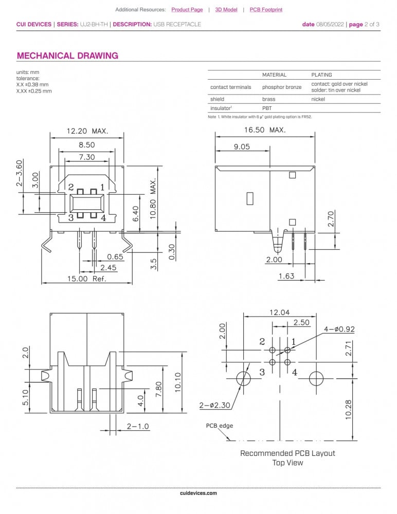 UJ2-BH-W4-TH datasheet page 2