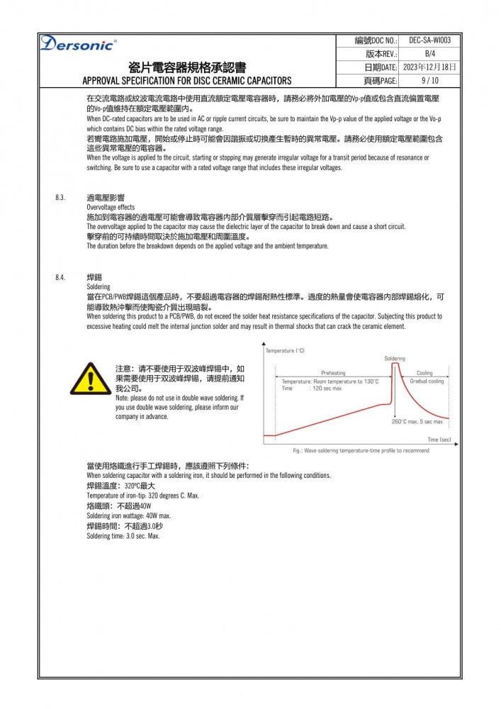 Dersonic approval specification page 10