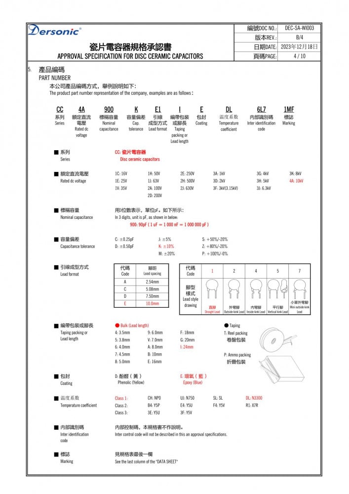 Dersonic approval specification page 5