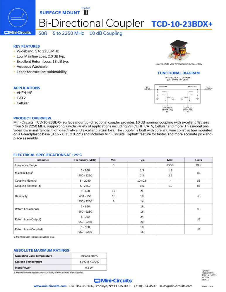 TCD-10-23BDX+ document page 1