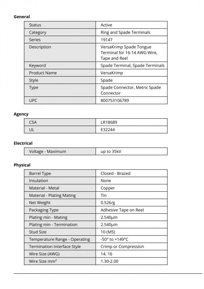 MOLEX 191470063 technical document page 2