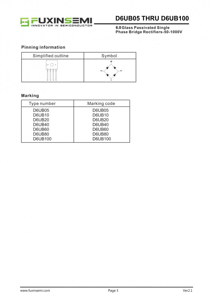 D6UB100 datasheet page 3