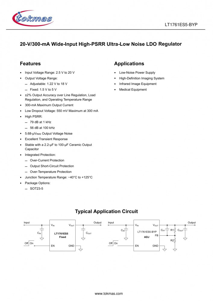 LT1761ES5-BYP datasheet page 1