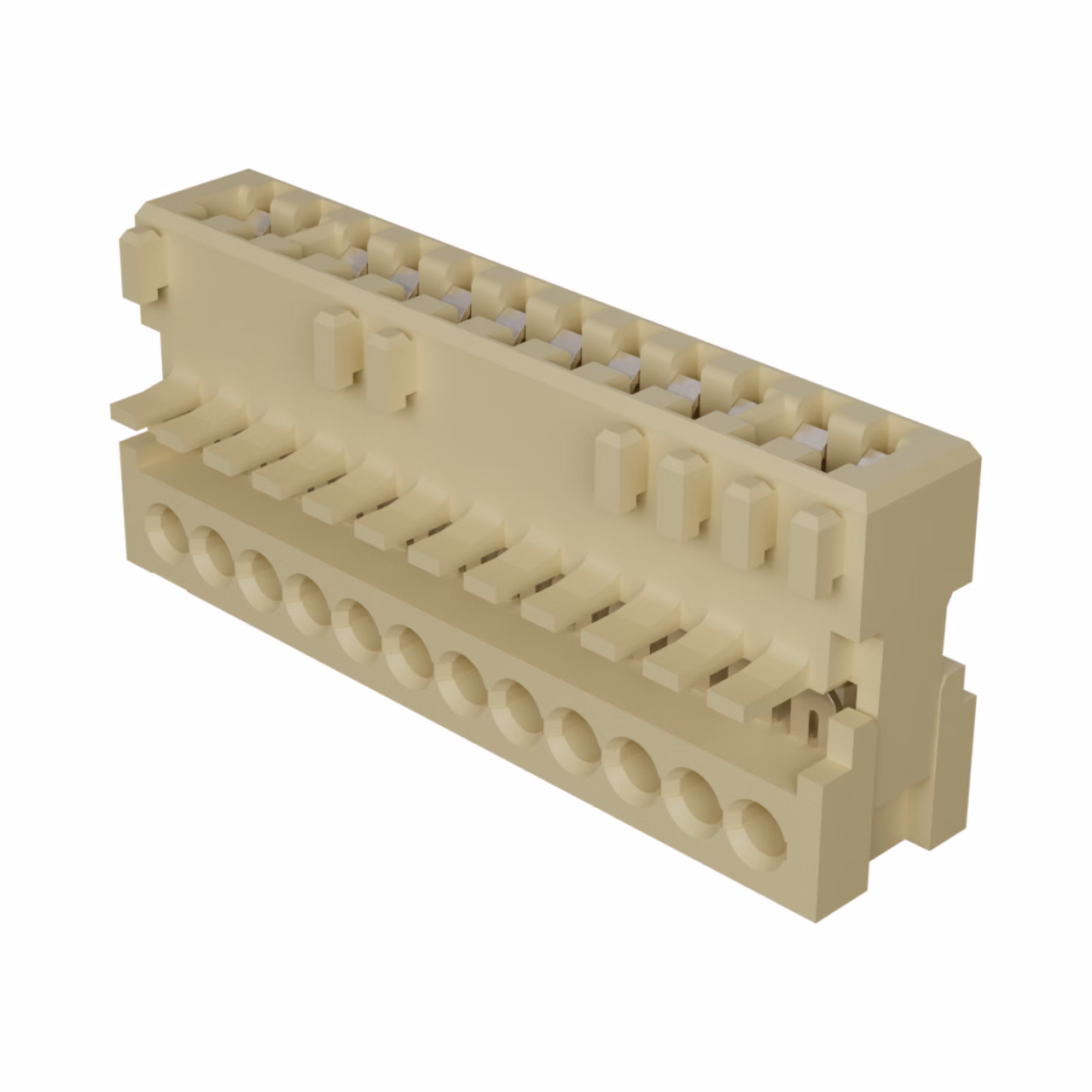 Appli-Mate RAST 2.5 Connector, 2.50mm Pitch, Female, 12 Circuits, Position Keys B, C, D, G, H, and I Removed, Closed Endwalls, Polarizing Rib Between 2/3 and 10/11 for sale
