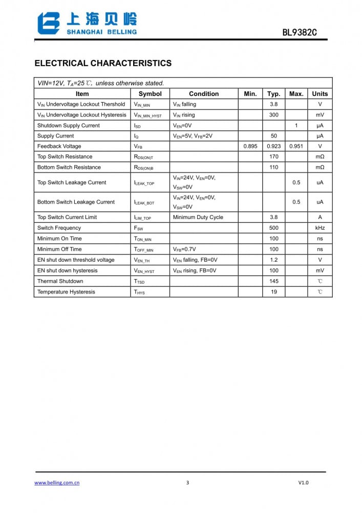 BL9382C datasheet page 3
