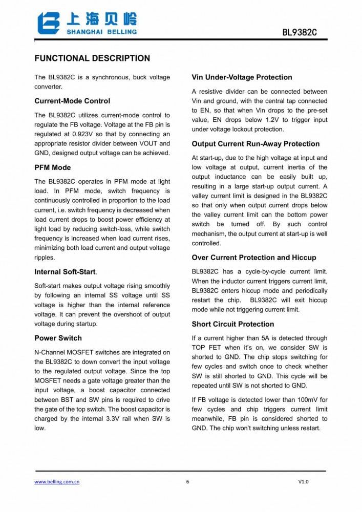 BL9382C datasheet page 6