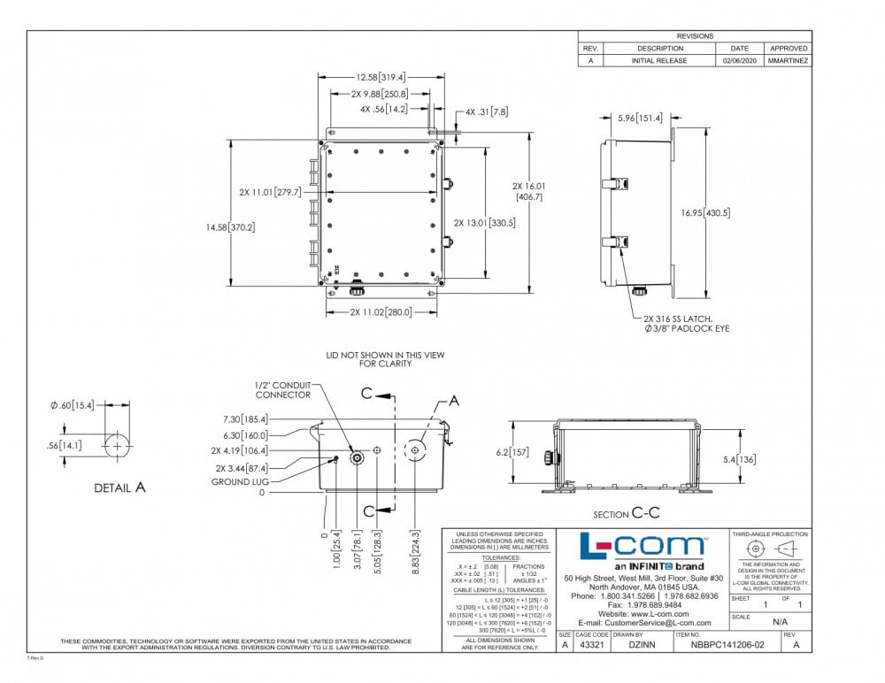 L-com NBBPC141206-02 mechanical drawing
