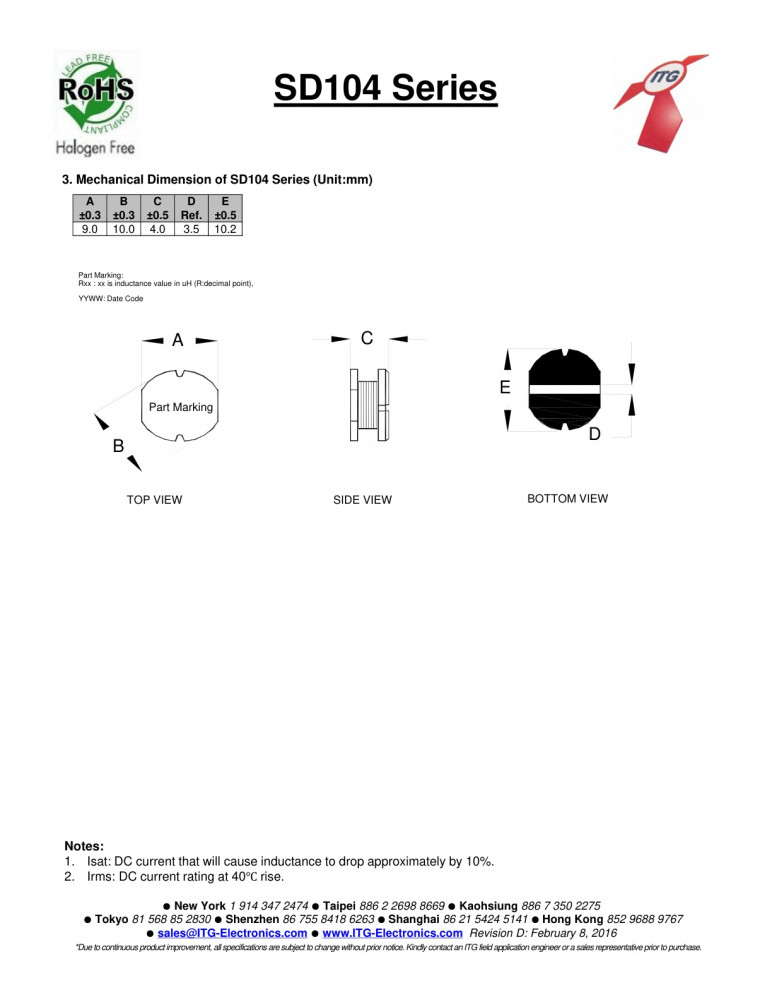 SD104 series datasheet page 2