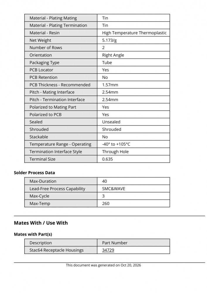 Molex 346919680 drawing preview, page 3