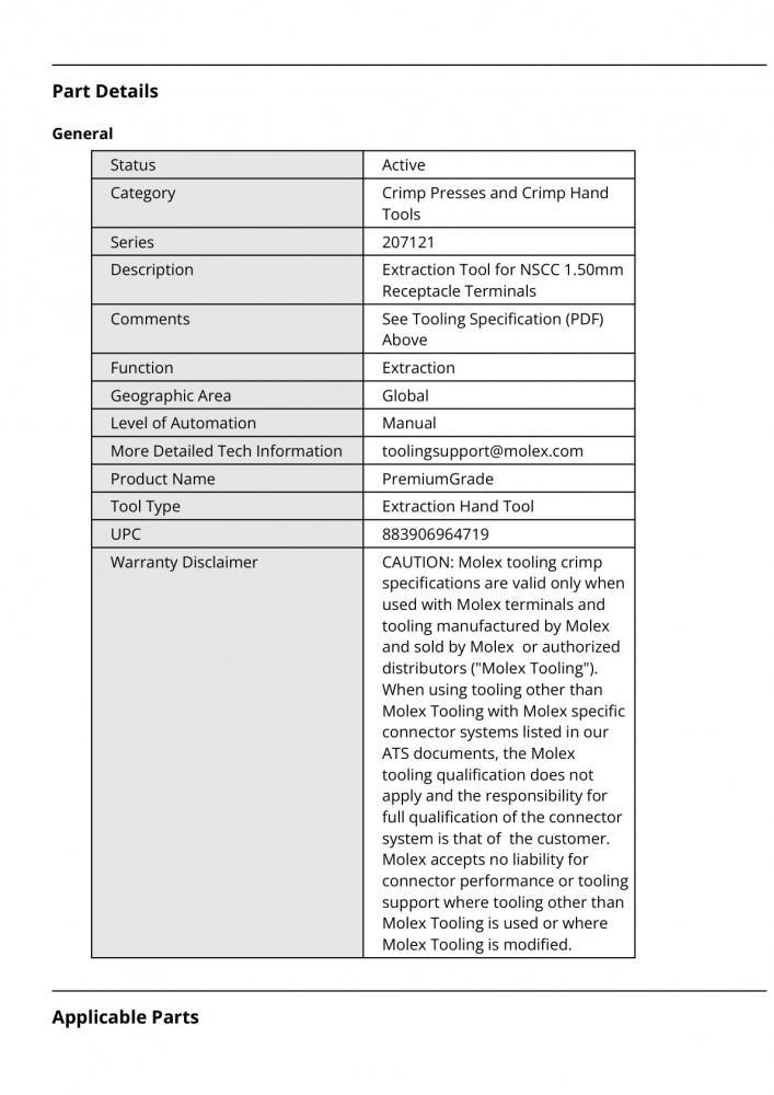 Tooling specification document page 2