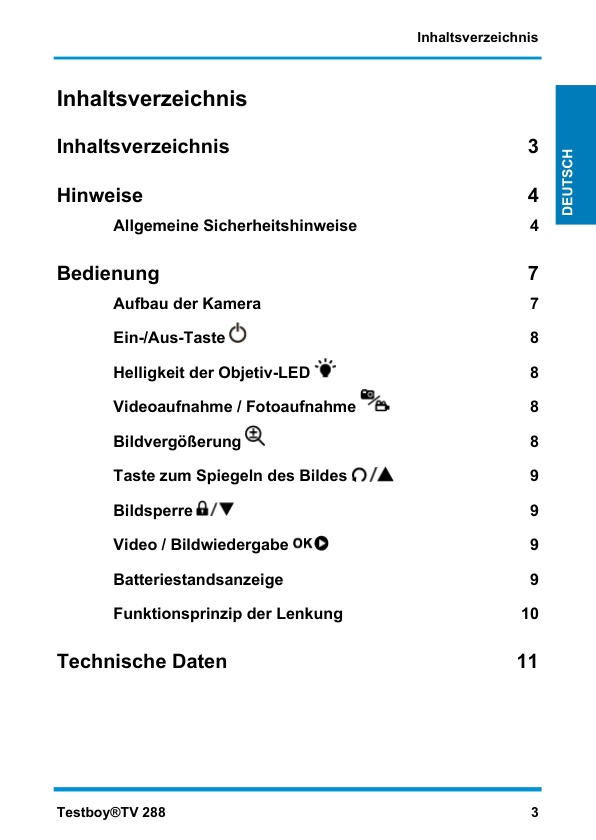 TESTBOY TV 288 manual page 3