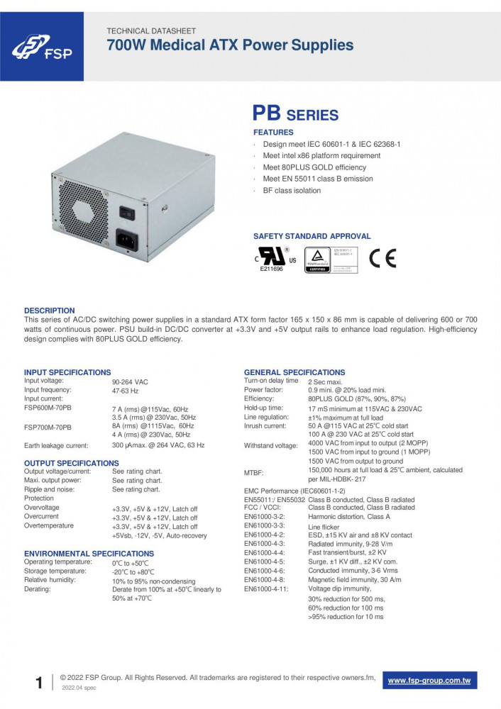 Supplied technical document page 1