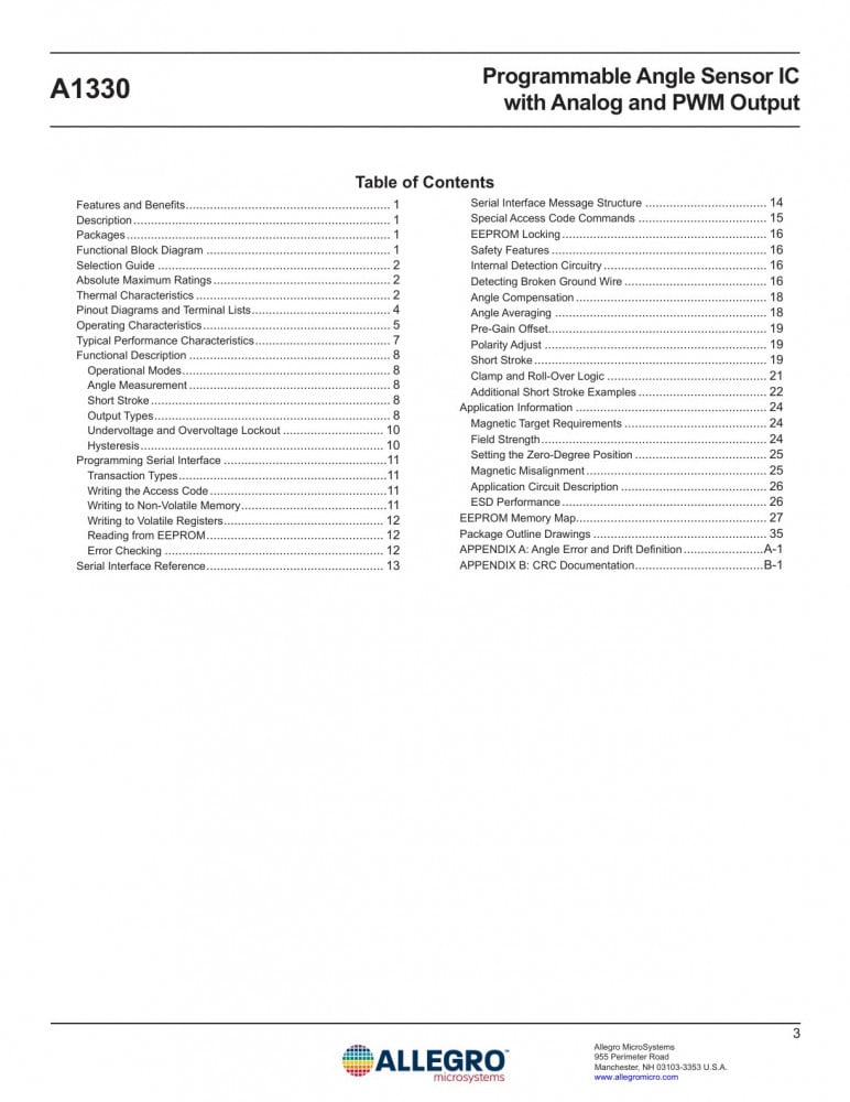 A1330 datasheet page 3