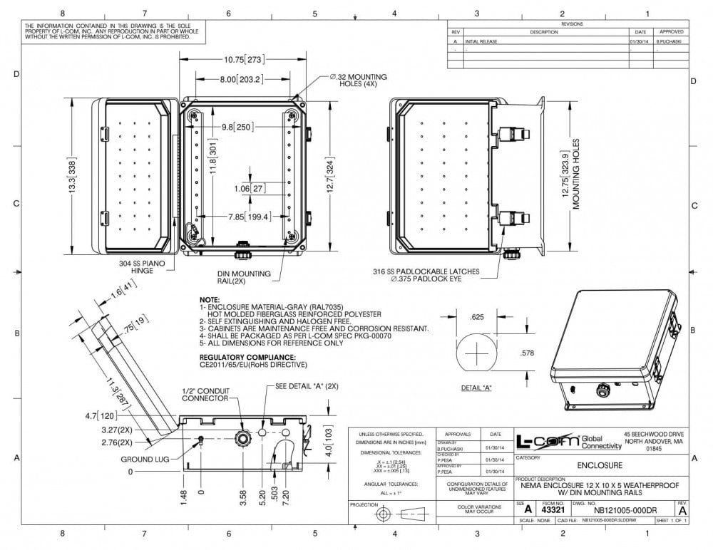L-com NB121005-000DR technical document preview