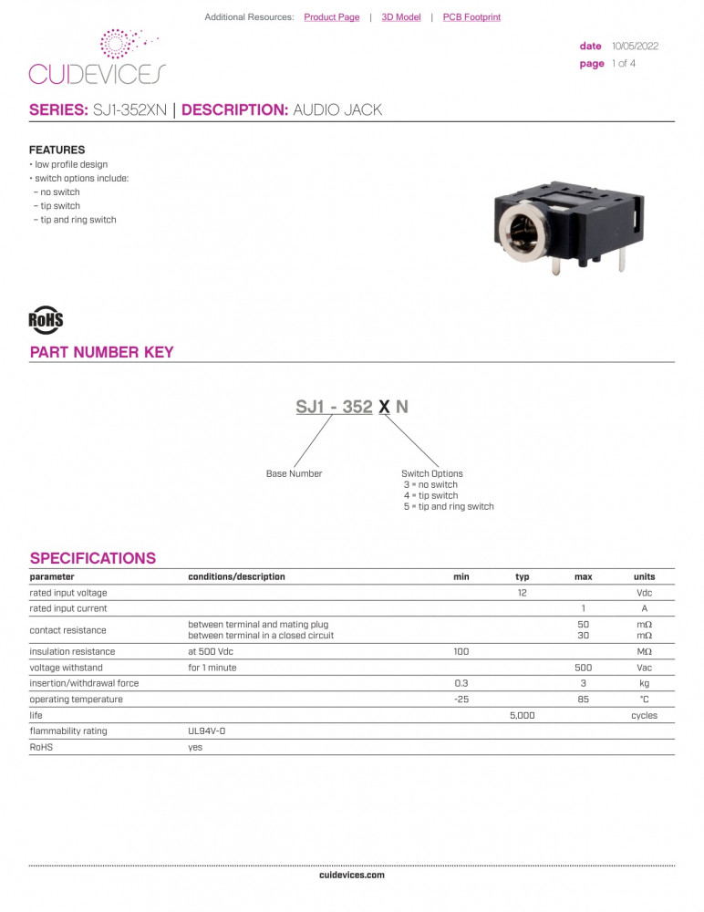 SJ1-3523N technical document page 1