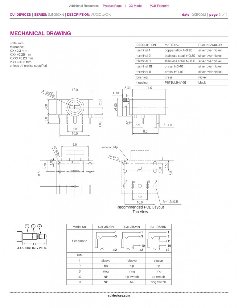 SJ1-3523N technical document page 2