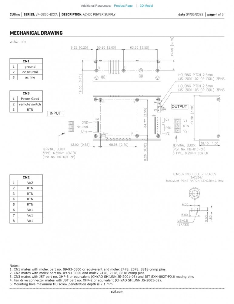 VF-D250-D1224A datasheet page 4