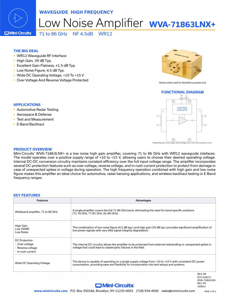 WVA-71863LNX+ datasheet page 1