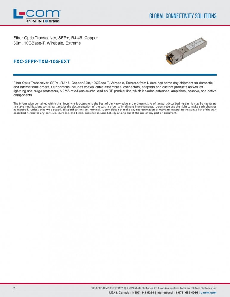 FXC-SFPP-TXM-10G-EXT datasheet page 4