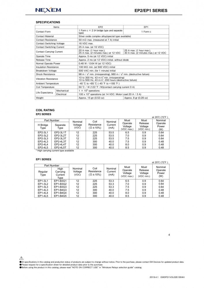 EP2 relay technical document page 4