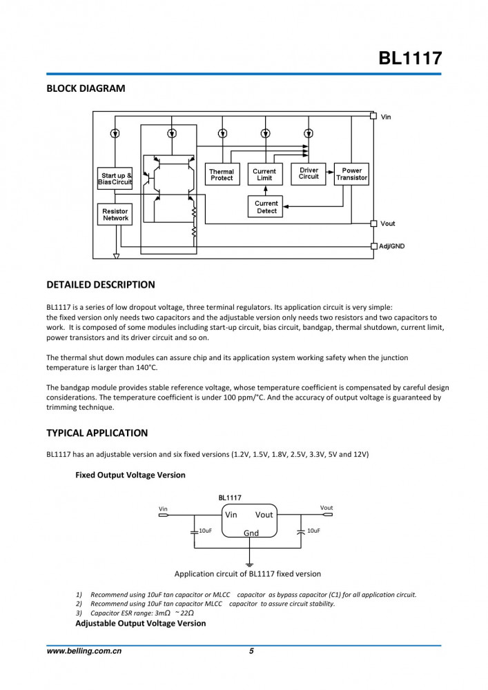 BL1117 datasheet page 5