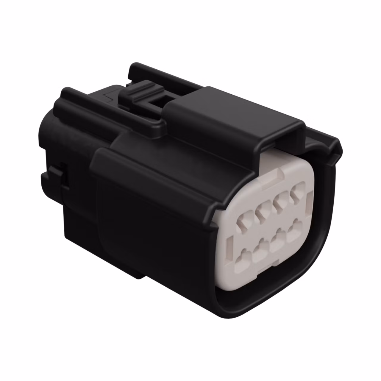 MX150 Mat-Sealed Female Connector Assembly, Dual Row, 8 Circuits, Keying Option A, without Connector Position Assurance, with Clip-Slot, Black for sale