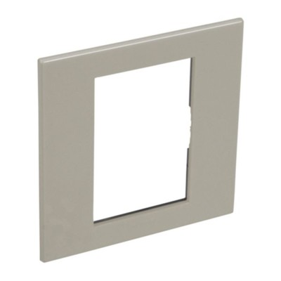 Arteor - British standard square plate 8 modules - Flush-mounted plastic frame - Matt anthracite finish - Snap fastening, 252.5x92x8mm