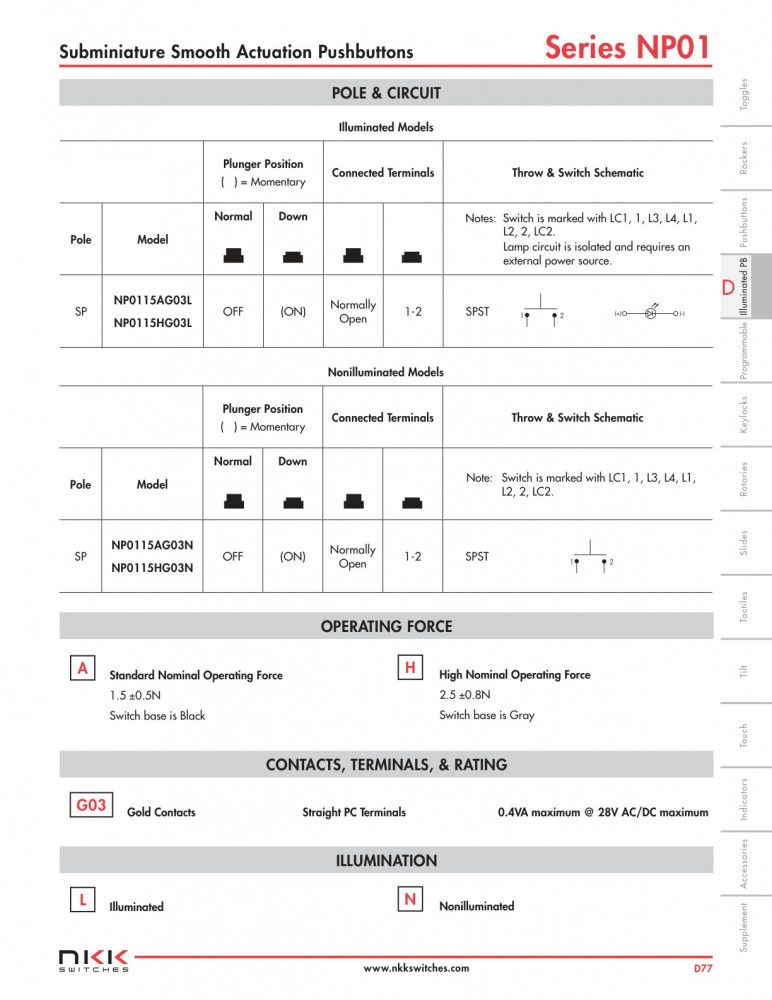 NP01 series technical document, page 4