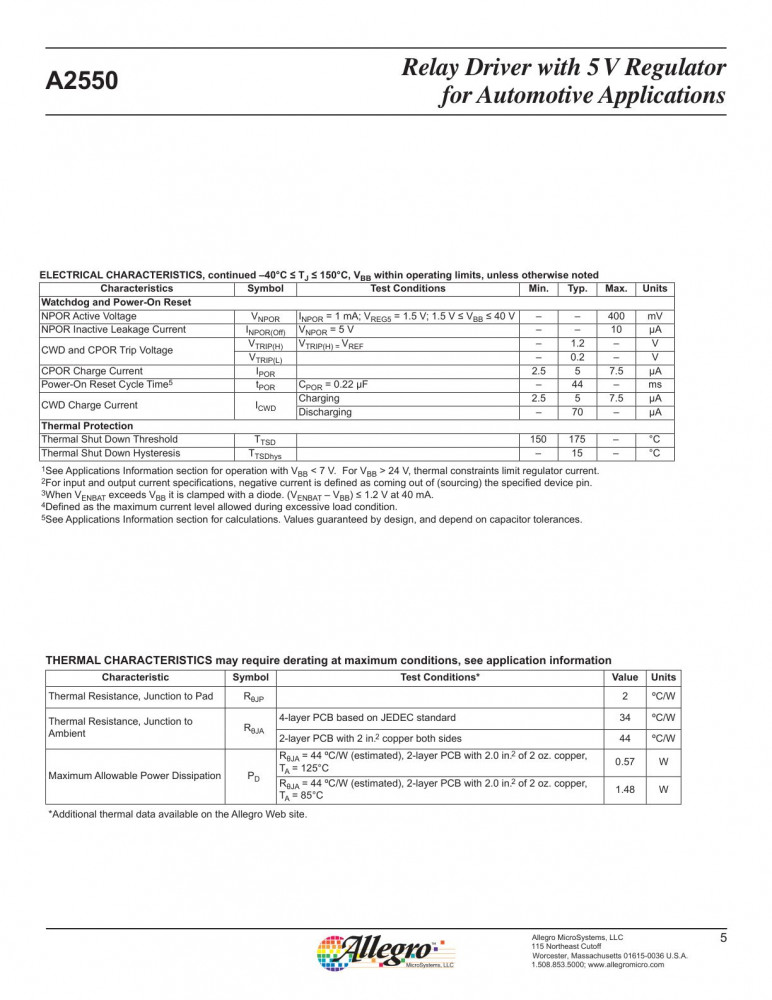 A2550 datasheet page 5