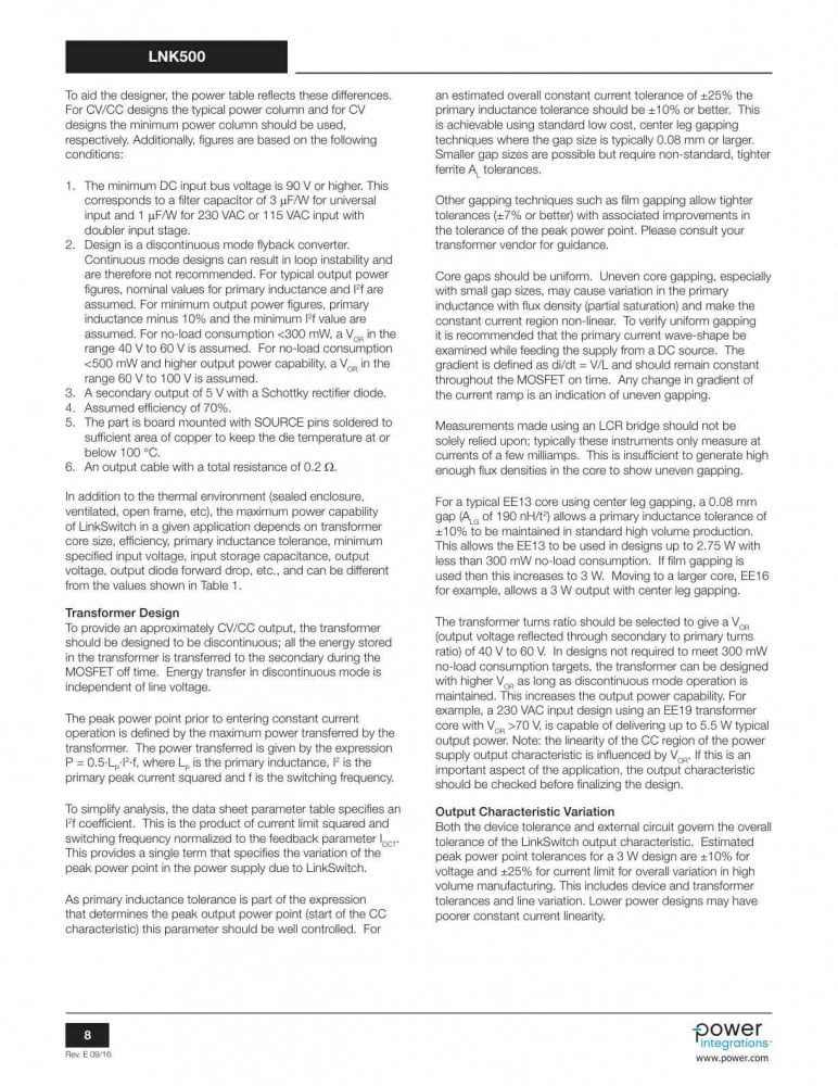 LNK500PN technical document page 8
