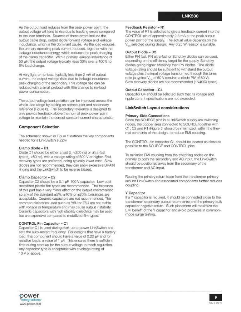 LNK500PN technical document page 9
