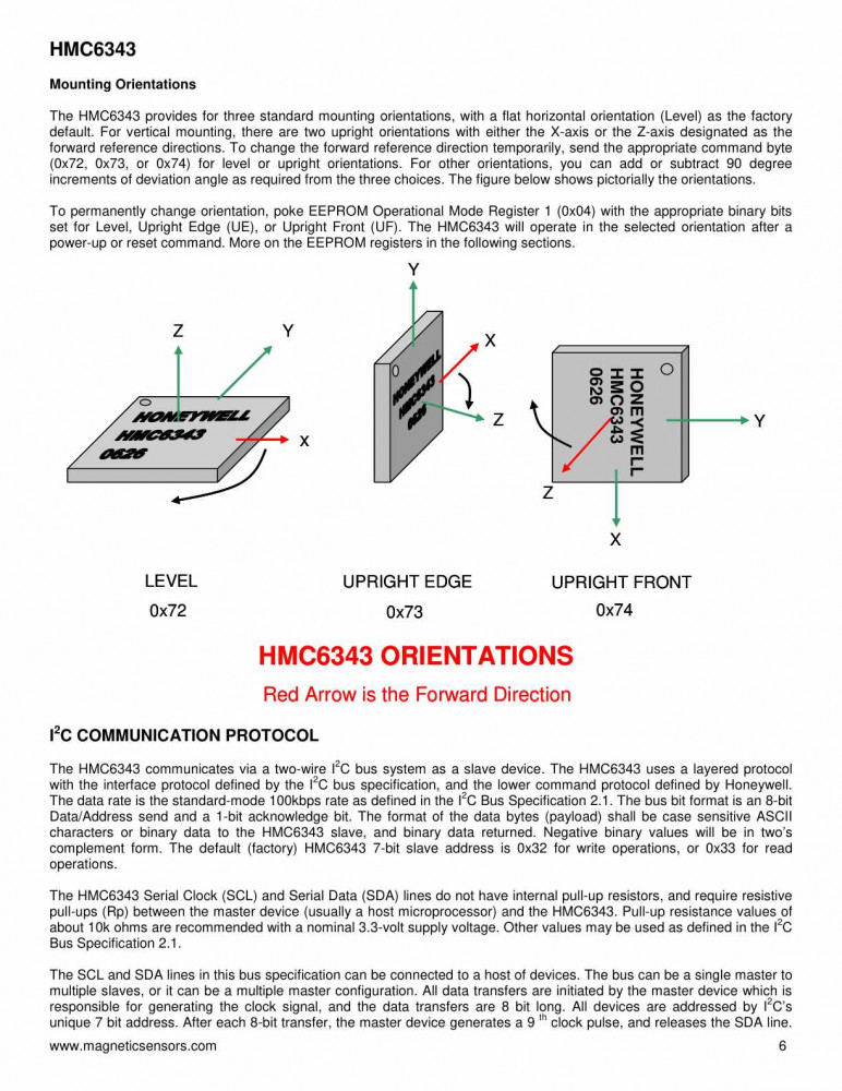 HMC6343 technical document page 6
