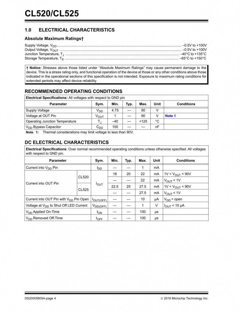 CL520 datasheet page 4
