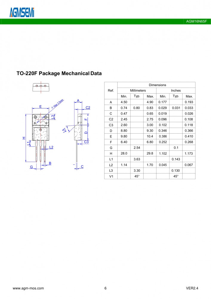 AGM16N65F datasheet page 6