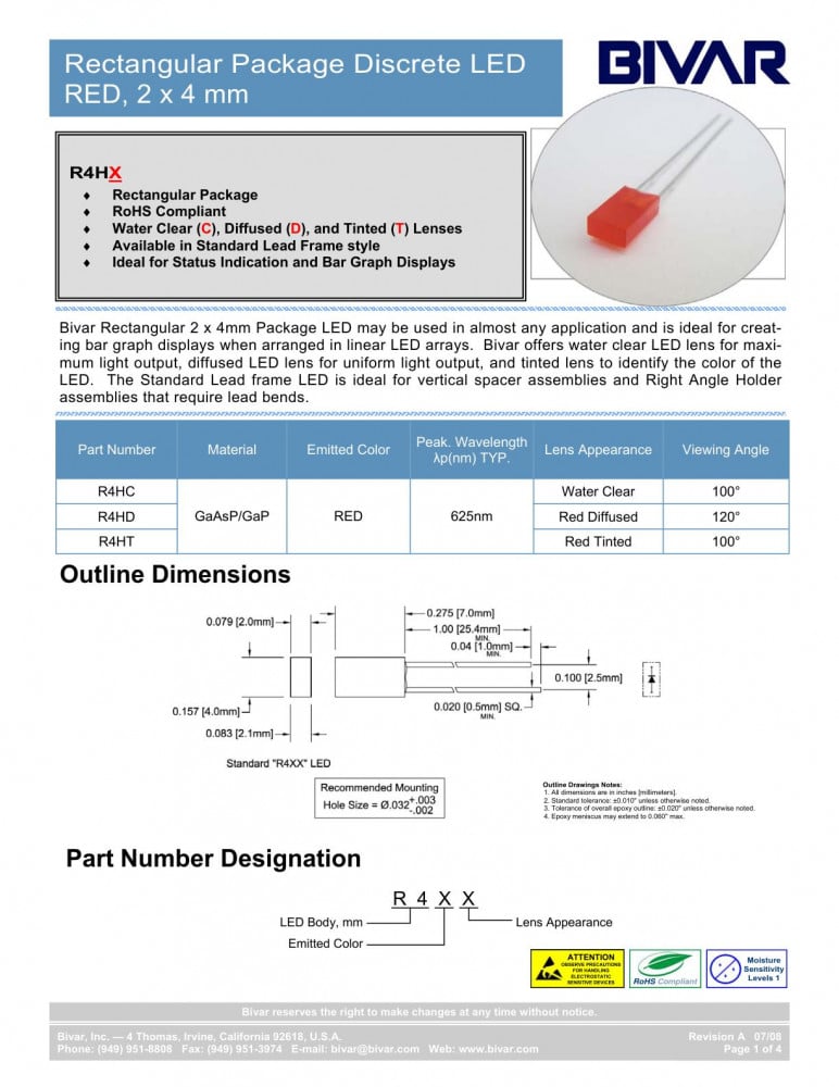 BIVAR R4HD datasheet page 1